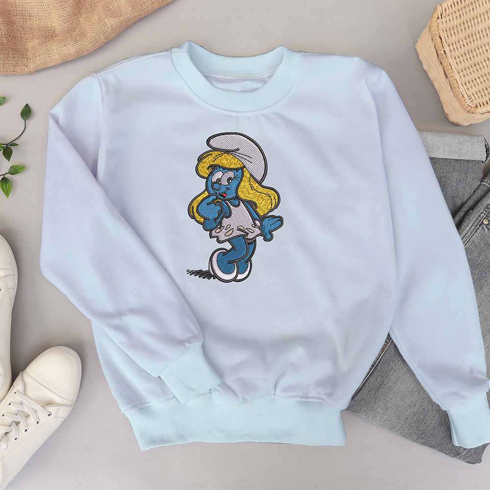 Cool Smurf Cartoon Digitized Embroidery Design | Cre8iveSkill