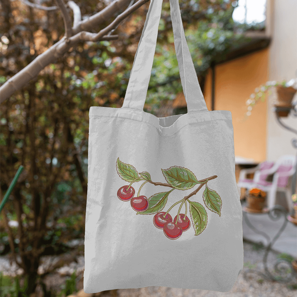 Shop Cherries With Leaves Embroidery Design | Cre8iveSkill