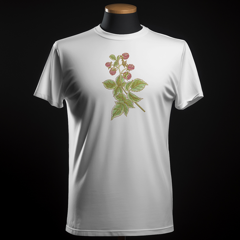 Raspberry With Leaves Digital Embroidery Design | Cre8iveSkill