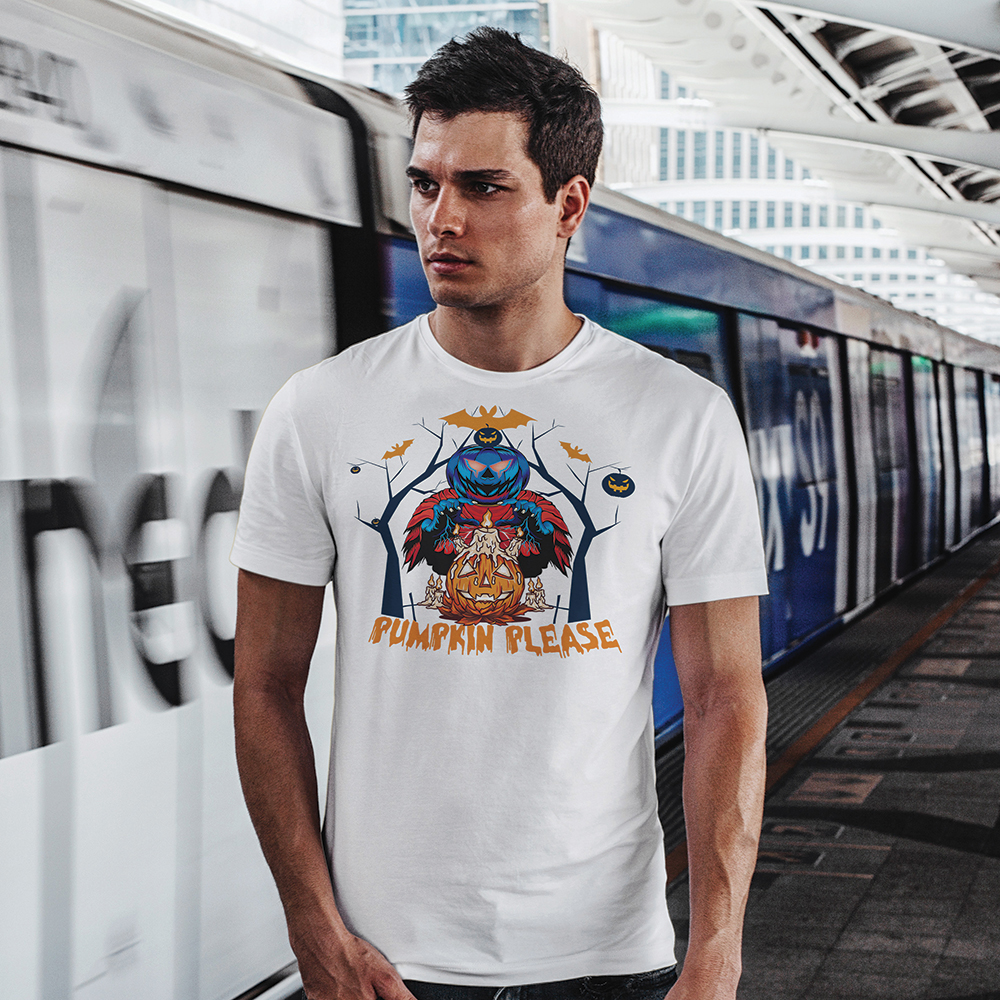 Shop Pumpkin Please Halloween Vector Design For T-Shirts