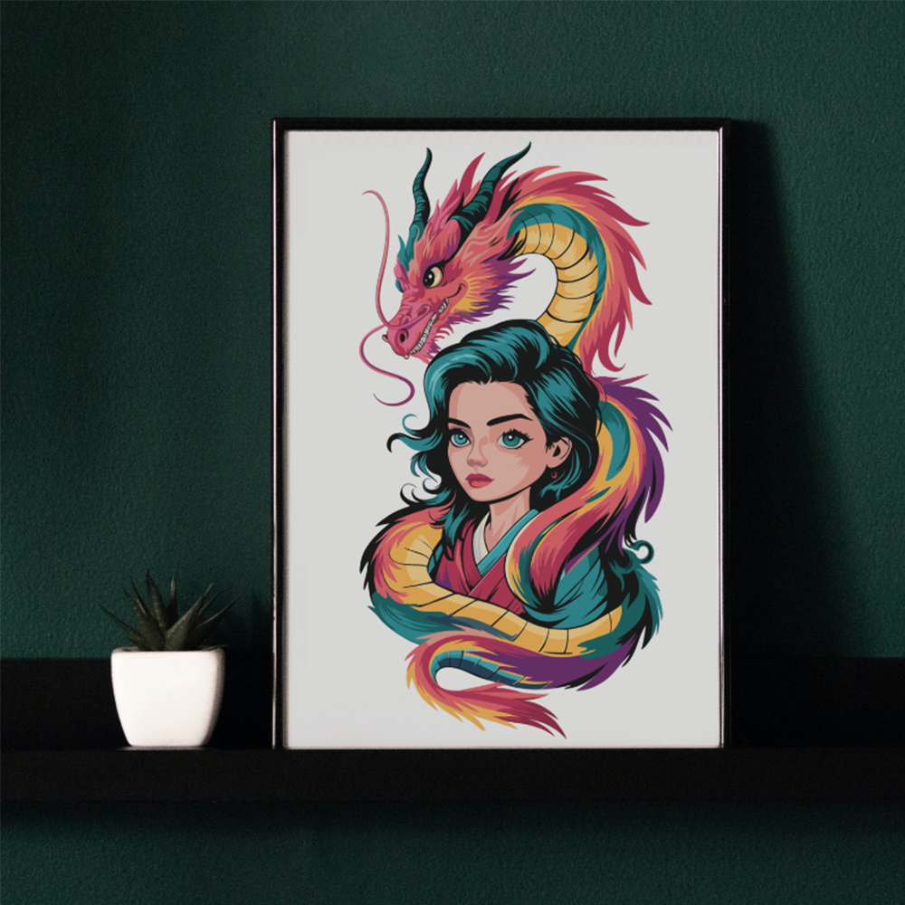 Shop Fantasy Dragon Girl Vector design by Cre8iveskill